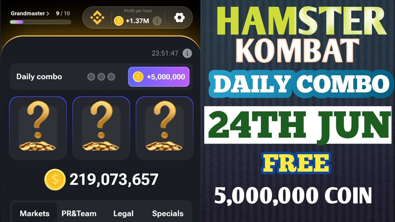 hamster kombat daily combo today | 24 JUN| daily Free 5M coin For daily ...