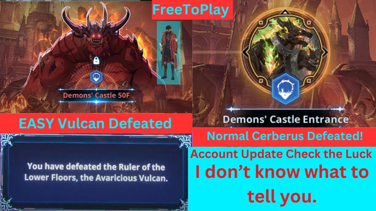 F2P Guide EASY Vulcan & Normal Cerberus Defeated! Solo Leveling Arise ...