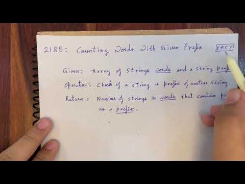 Leetcode 2185 - Counting Words With a Given Prefix - YouTube