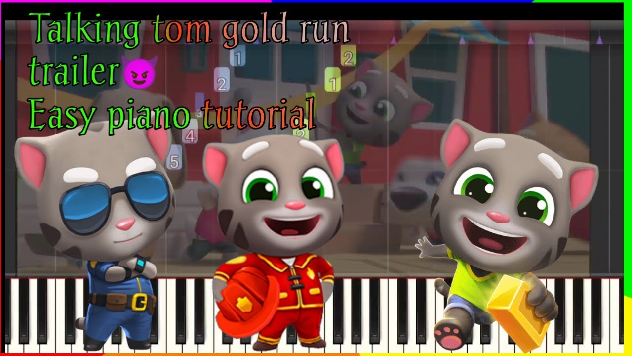 All talking tom games on piano🎹 easy piano tutorial - YouTube