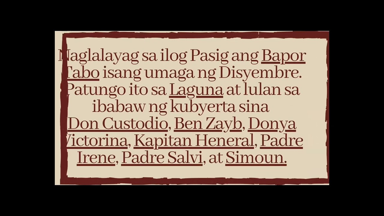El Filibusterismo - Kabanata 1: Sa Ibabaw ng Kubyerta - YouTube