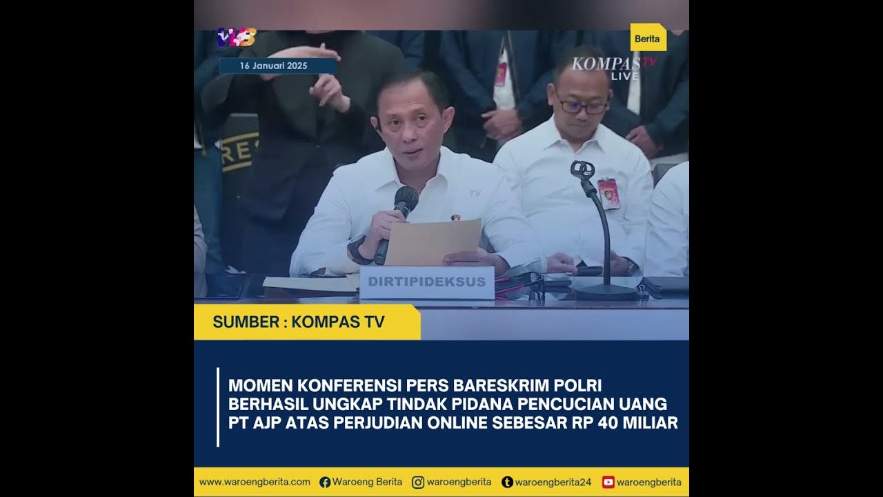 MOMEN KONFERENSI PERS BARESKRIM POLRI BERHASIL UNGKAP TINDAK PIDANA PENCUCIAN UANG PT AJP.#video ...