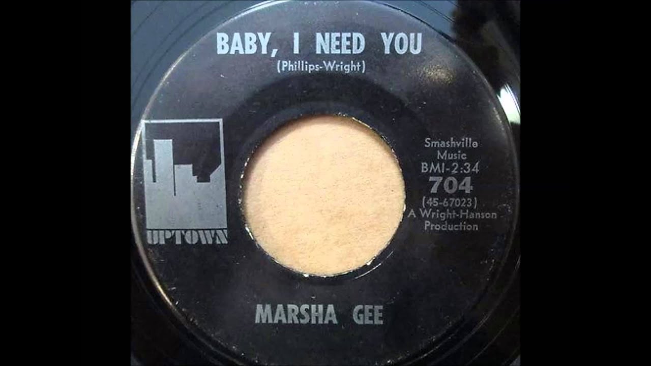 Marsha Gee ... Baby, i need you. 1965 - YouTube