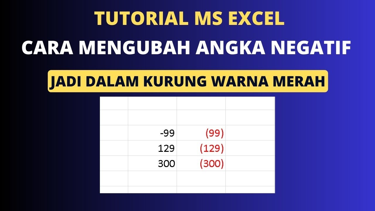 Cara Mengubah Angka Negatif Menjadi Dalam Kurung Warna Merah Di Ms ...