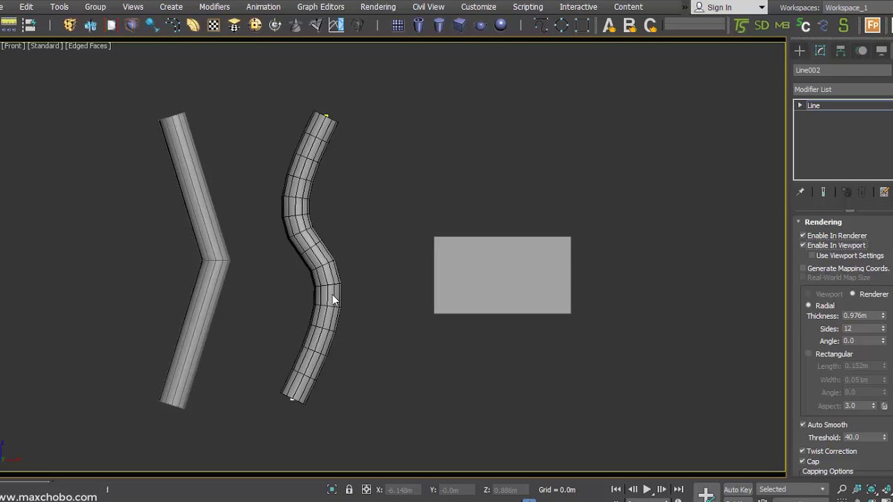 3ds MAX 라인 Rendering과 Renderable Spline 모디파이의 차이점 - YouTube