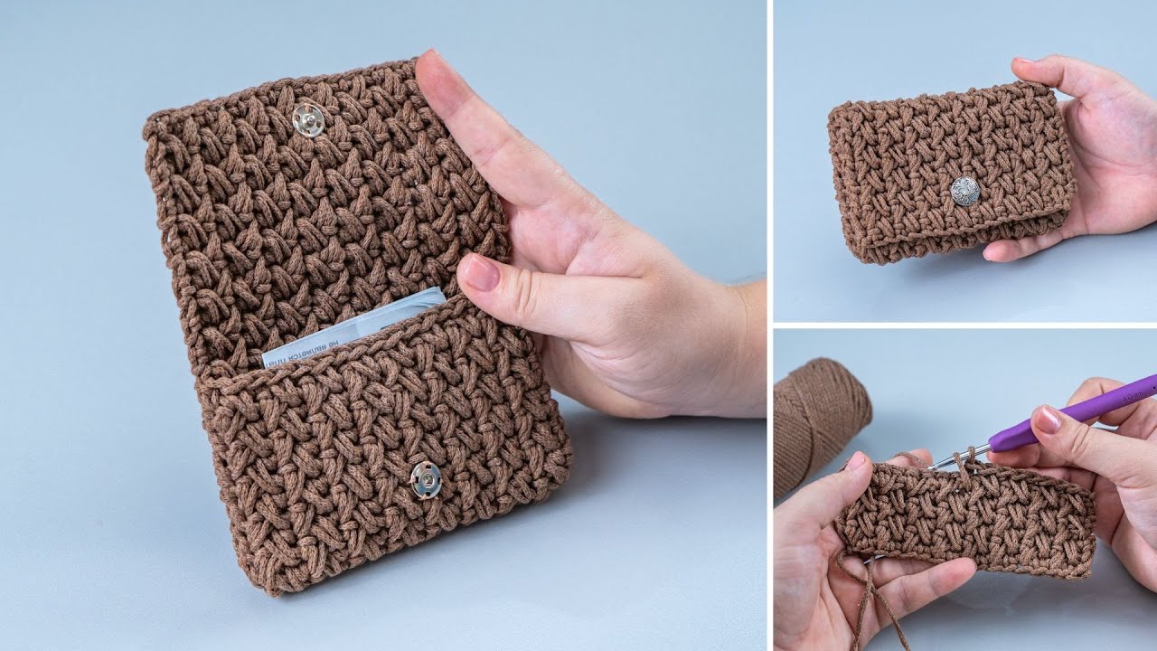 The simplest crochet wallet - even a beginner can handle it! - YouTube