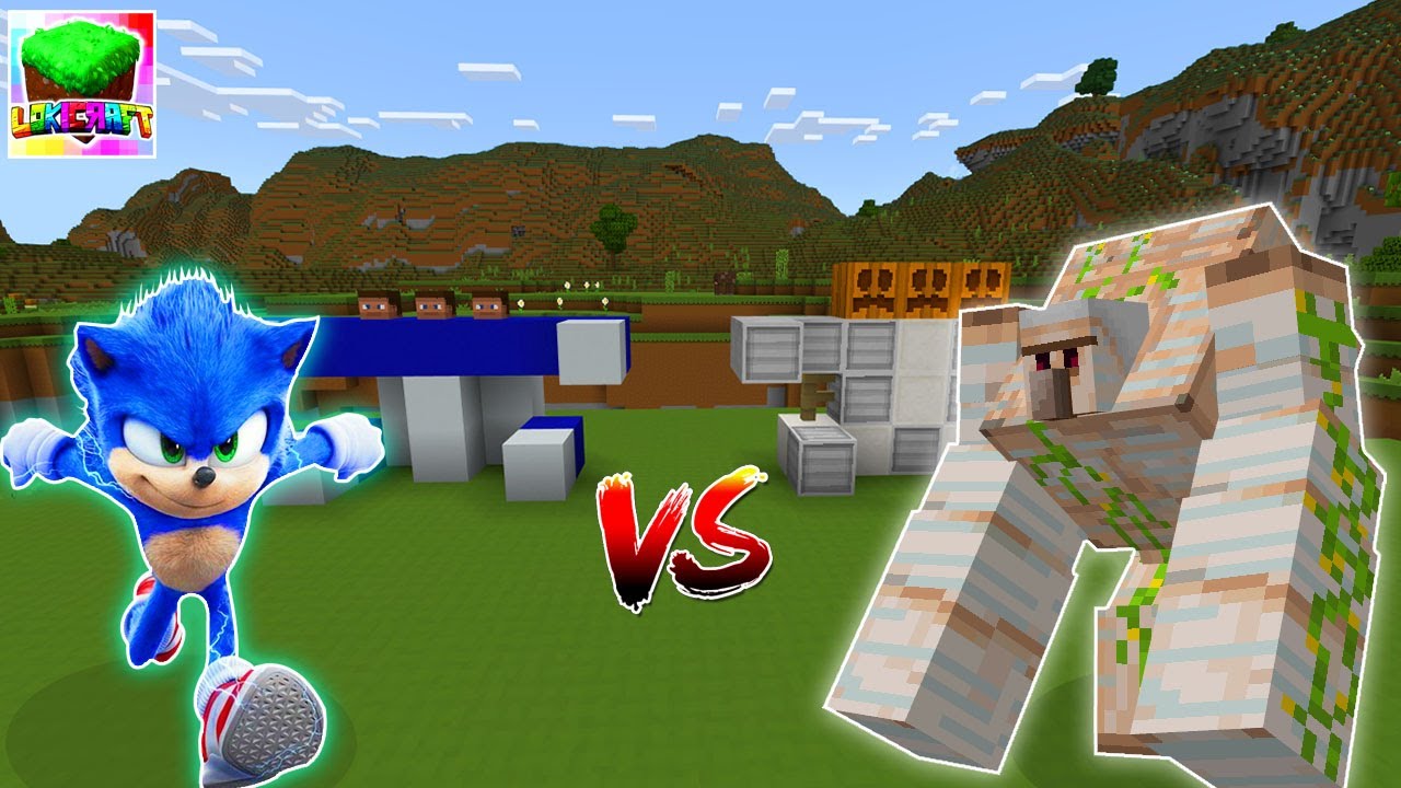 SONIC 2 vs GIANT IRON GOLEM in LOKICRAFT - YouTube