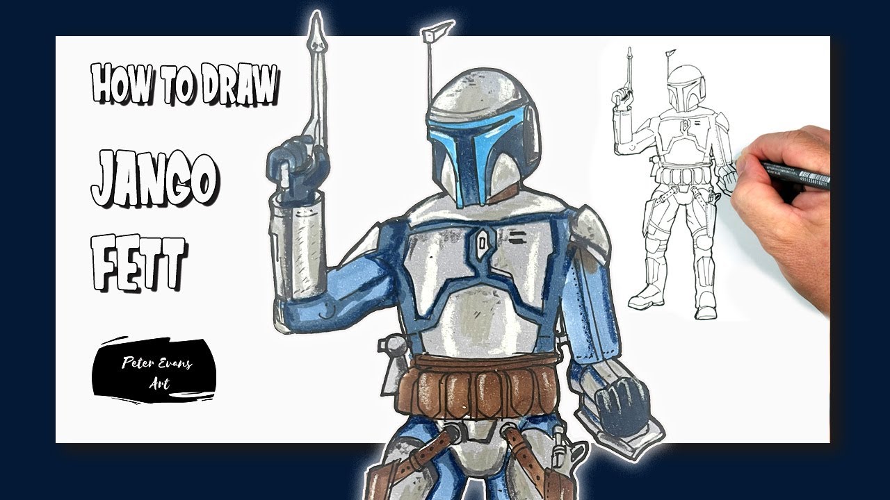 How to Draw Jango Fett from Star Wars - YouTube