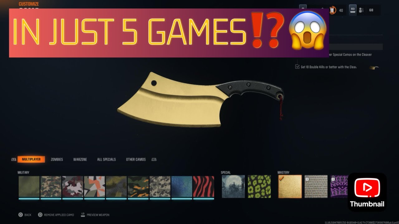 WATCH ME GET THE NEW CLEAVER WEAPON GOLD IN JUST 5 MATCHES😱👀-Grind to ...
