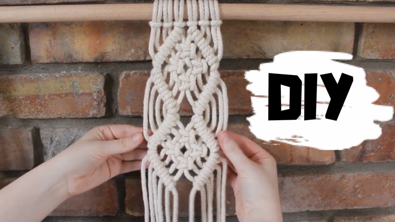 DIY Macrame Geometric Pattern for Wall Hangings | Open Diamonds - YouTube