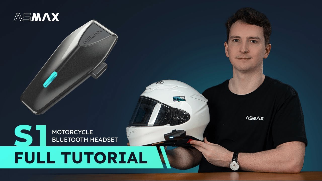 ASMAX S1 Motorcycle Bluetooth Headset Full Tutorial - YouTube