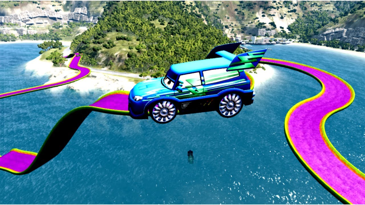 BeamNG Drive, Lightning McQueen, Dinoco king Pixar Cars 4 - YouTube