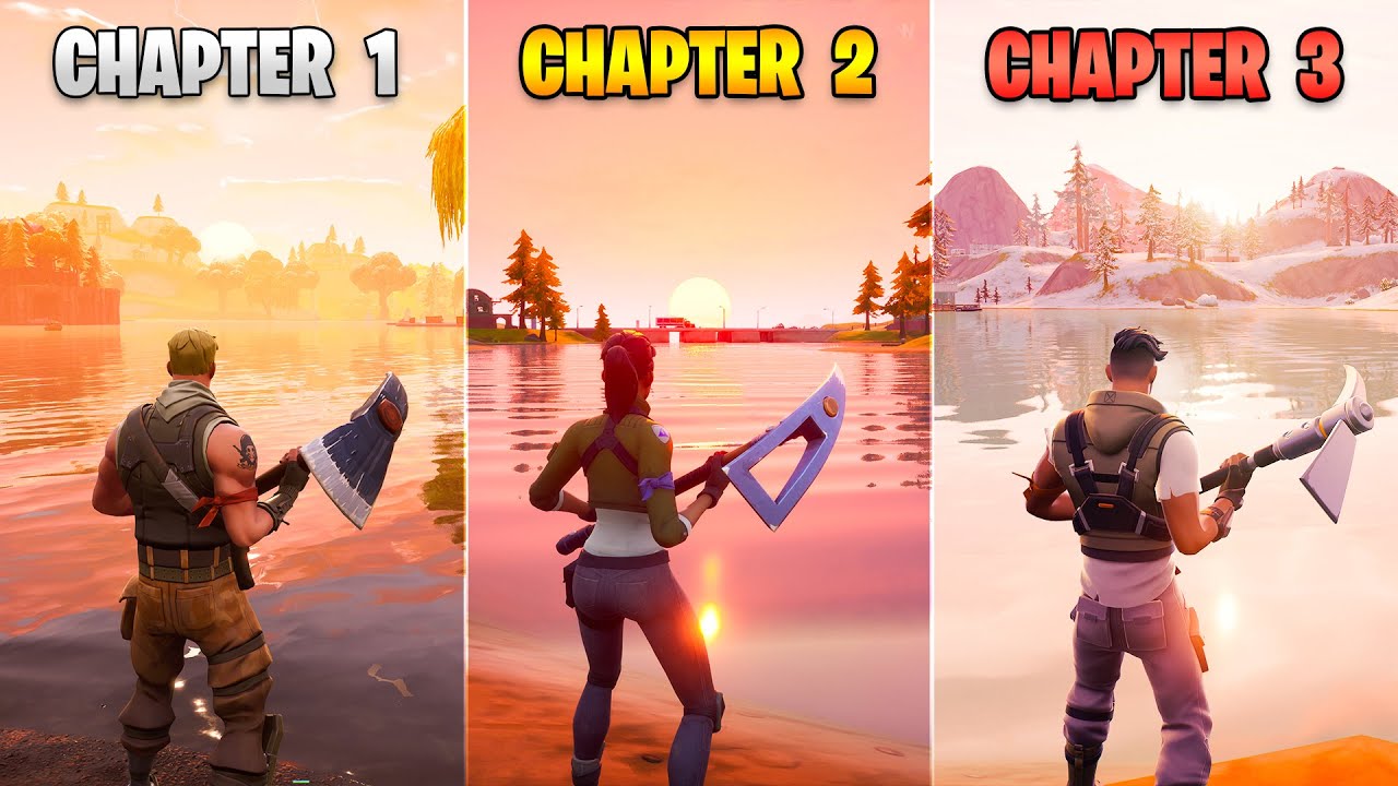 Evolution Of Fortnite Graphics Chapter 1 Vs Chapter 2 Vs Chapter 3