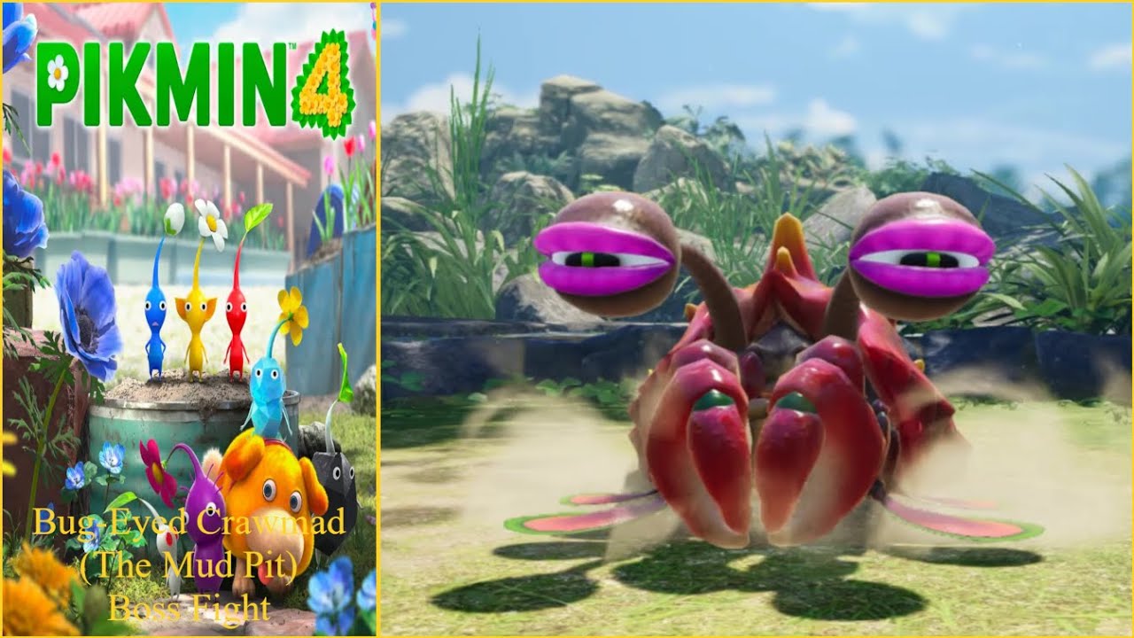 Pikmin 4 - Bug-Eyed Crawmad (The Mud Pit) Boss Fight - YouTube