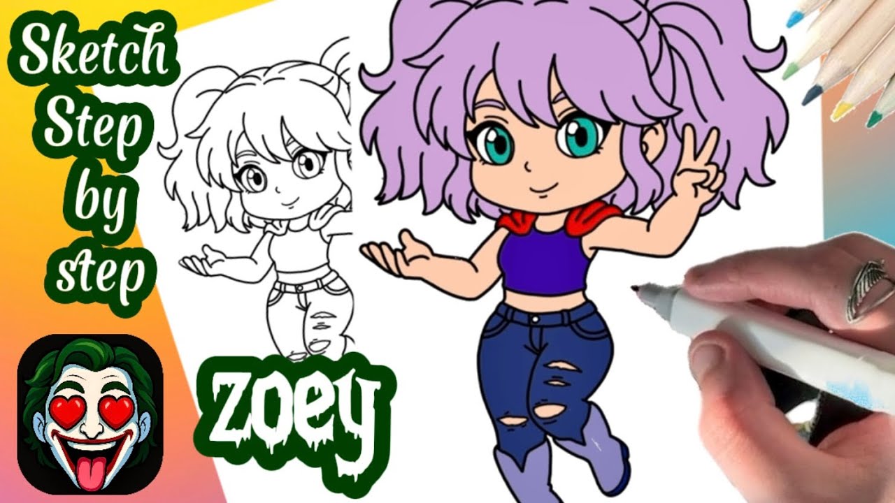 How to Draw Zoey | Cute Girl Drawing Tutorial Step by Step - YouTube