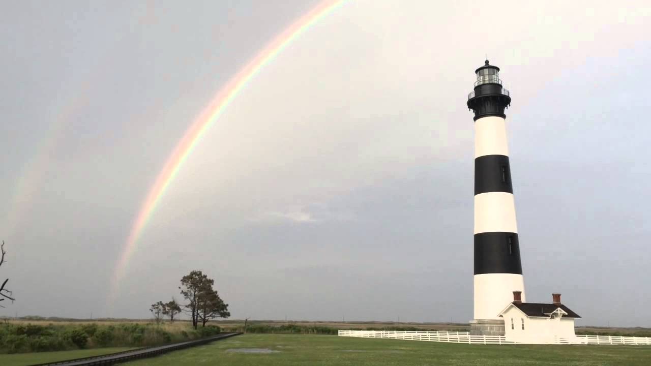 Rainbow over Bodie Island Lighthouse - YouTube