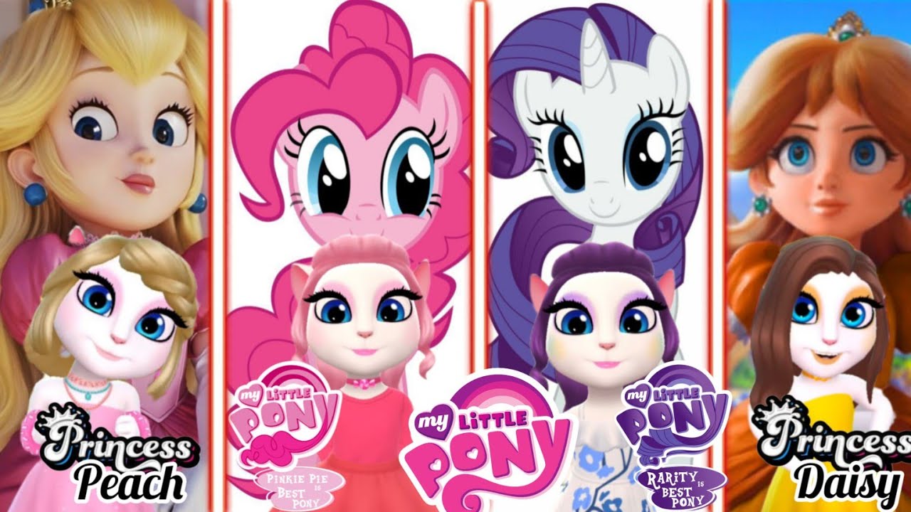 MY TALKING ANGELA 2 || Princess Peach And Daisy With My Little Pony ...