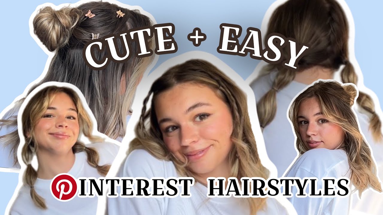 quick and easy + cute hairstyles!! // Pinterest Inspired Hair - YouTube