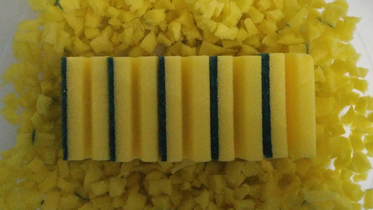 ×5 Kitchen Sponges Dry Squeezing & Ripping | Sponge ASMR - YouTube