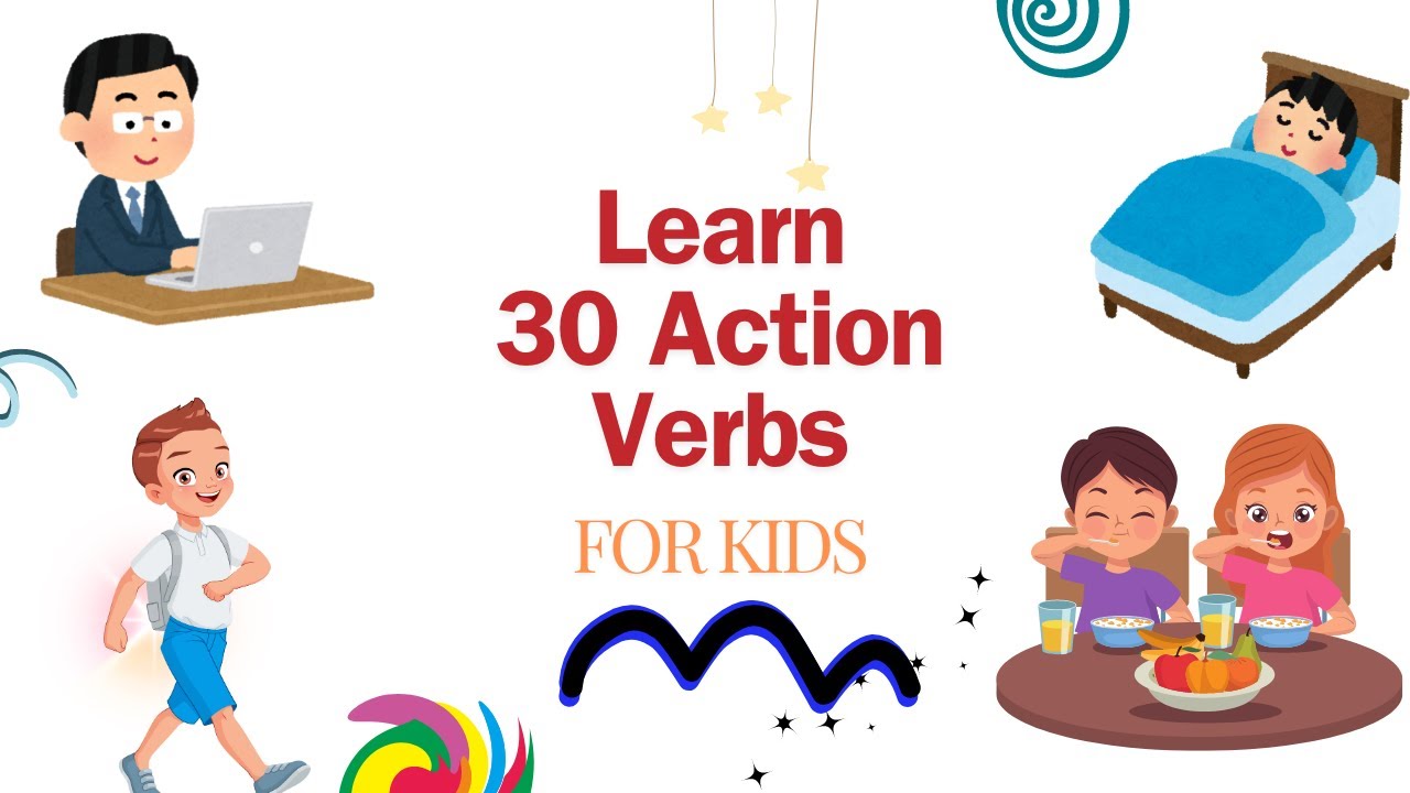Action Verbs in English - Action Verbs for kids - Action words for ...