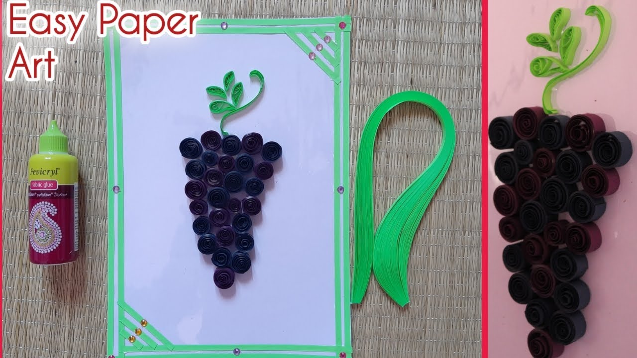 Quilling Grapes || DIY || Quilled Grapes making || How to make paper ...