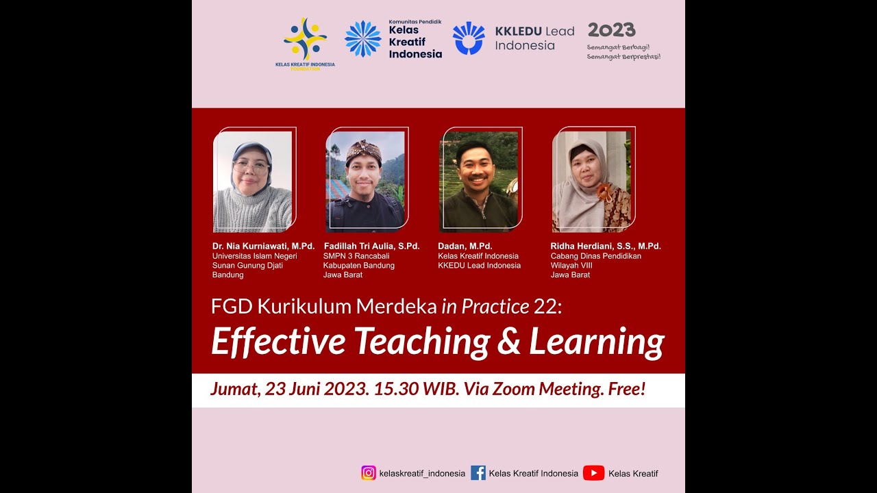 FGD Kurikulum Merdeka in Practice 22: Effective Teaching & Learning - YouTube