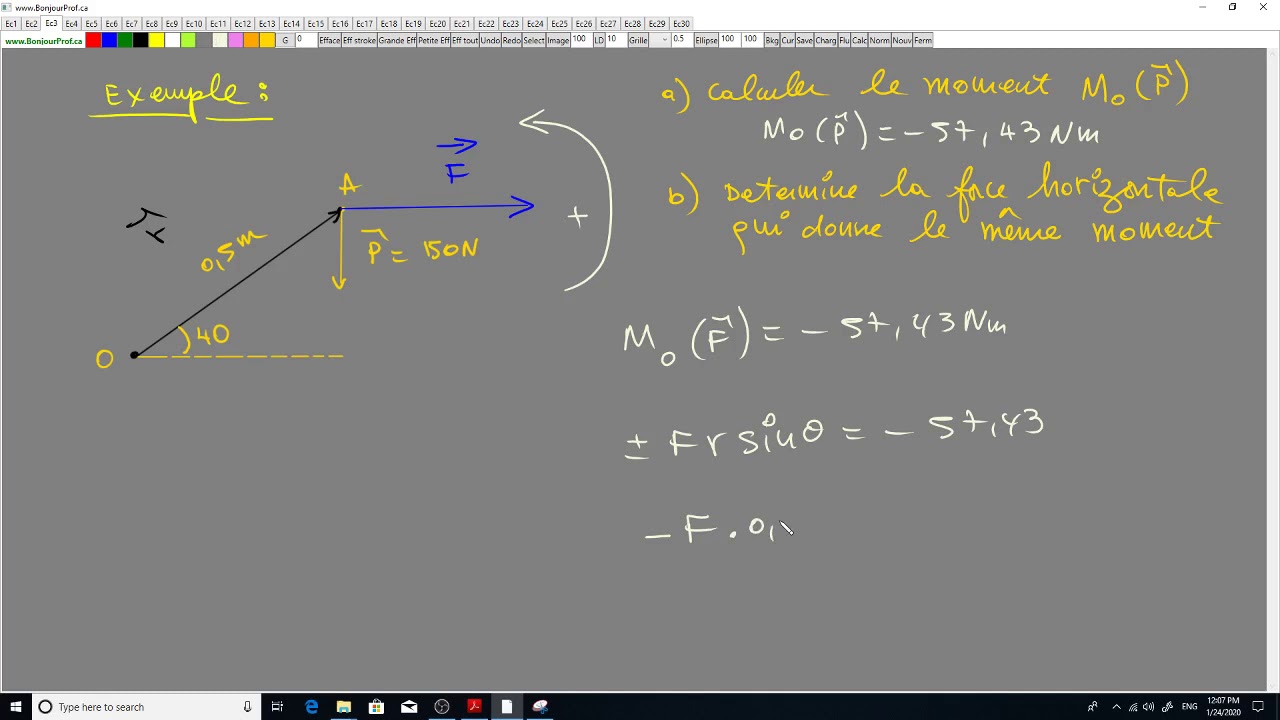 28 Moment d'une force formule trigonometrique partie 4 - YouTube