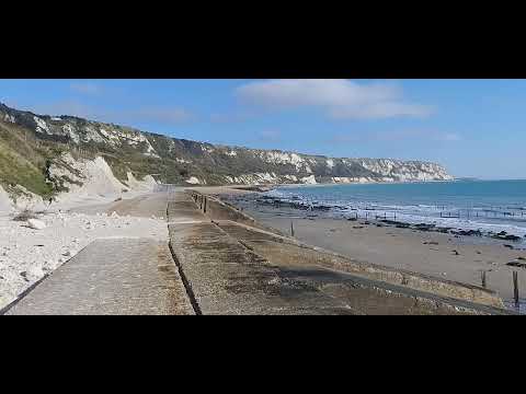 Beach view of East Cliff and Warren Country Park - YouTube