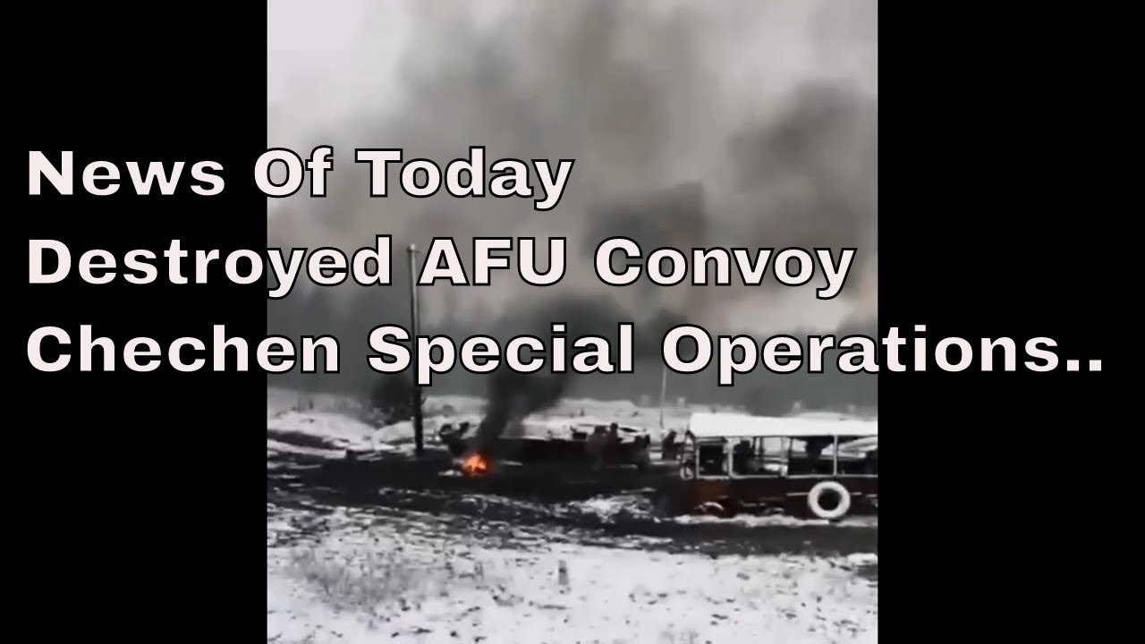 Destroyed Ukrainian army convoy, destroyed therodefense pickup truck ...