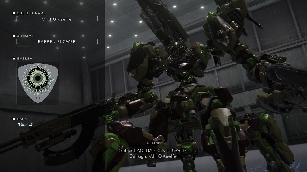 Armored Core VI: Fires Of Rubicon - Arena - [B-Rank] V.III O'Keefe ...