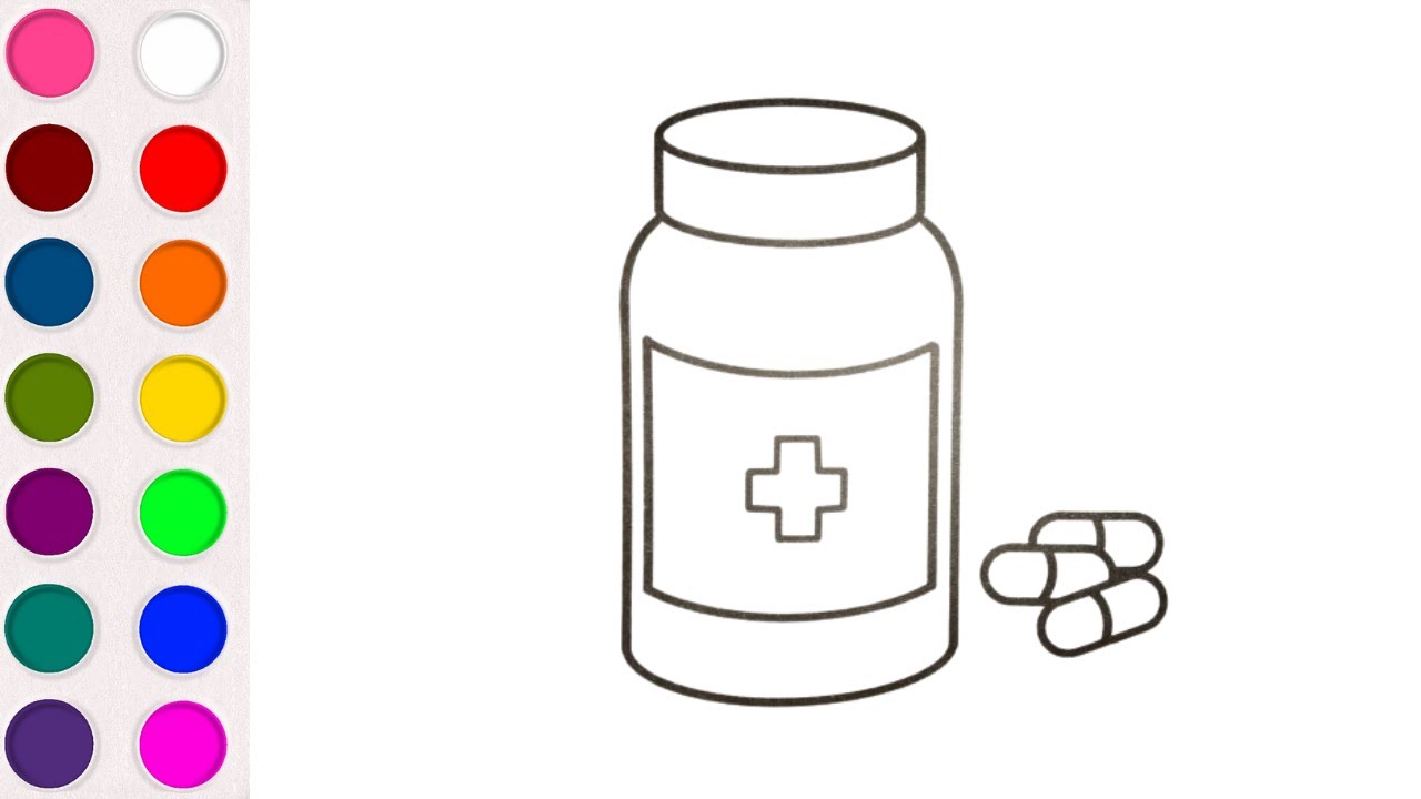 How to Draw a Medicine Bottle | Drawing, Coloring for Kids | ART MAGIC ...