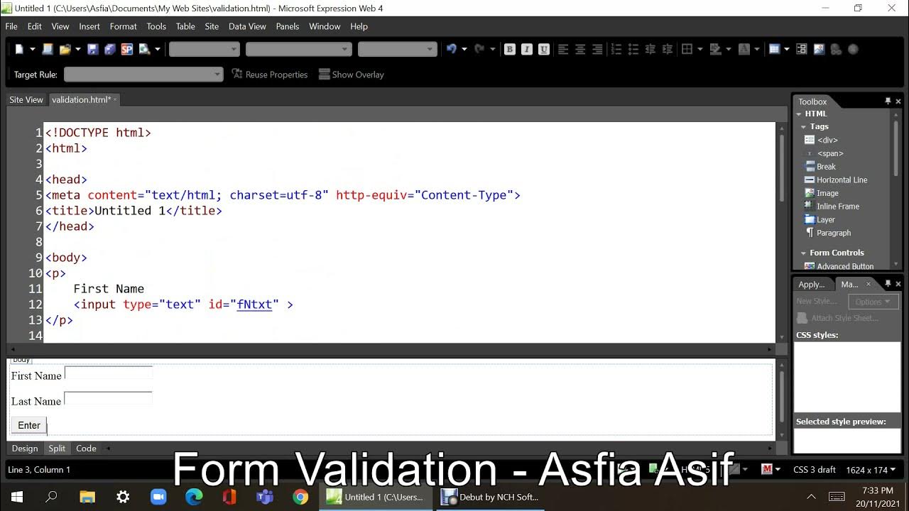 Basic Form Validation - YouTube