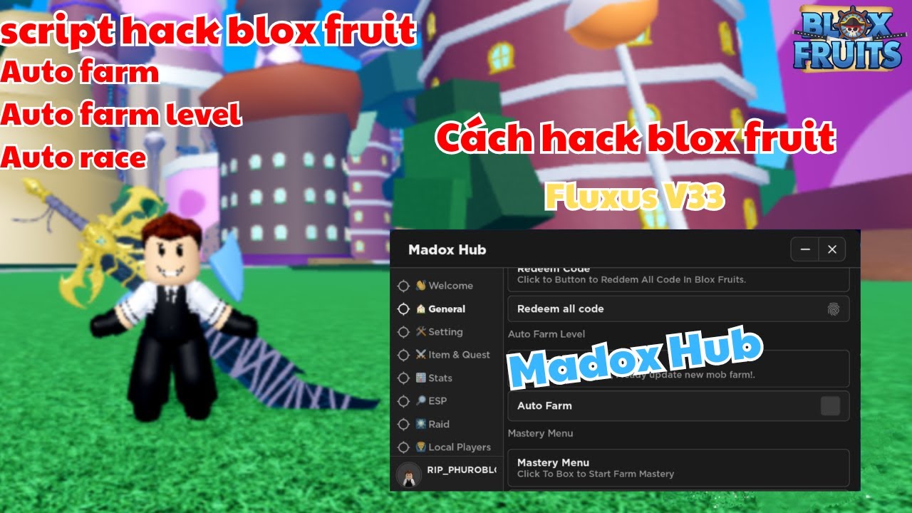 Blox fruit update 20 Fluxus V33 trên điện thoại [ Madox Hub ] script ...