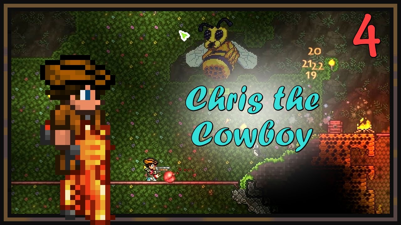 Bees, Bridges and Better Gear - Chris the Cowboy - Part 4 - Terraria ...