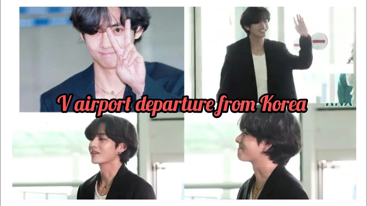 BTS V airport departure from Korea #bts #v #taehyung #taetae - YouTube