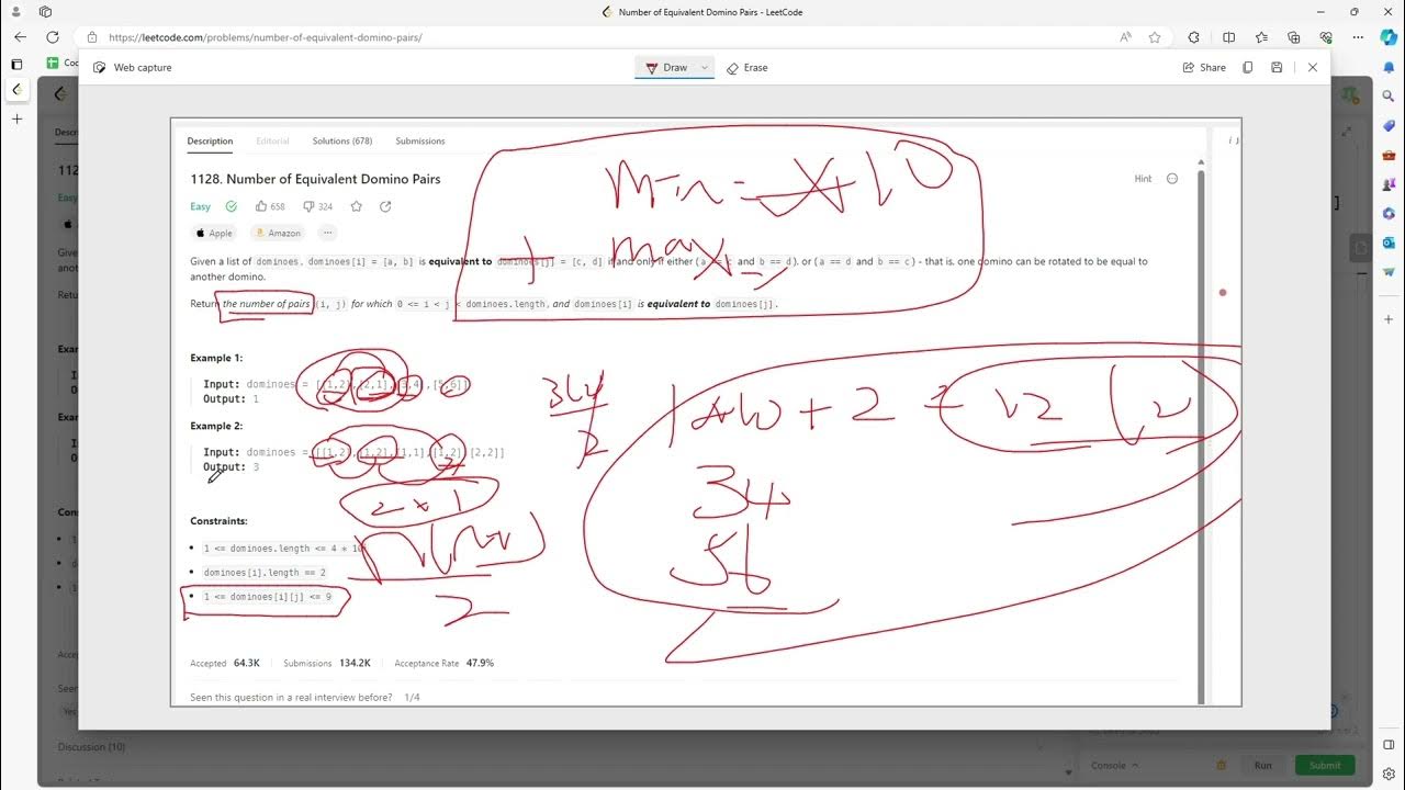 LeetCode 1128 | Number of Equivalent Domino Pairs | Java - YouTube