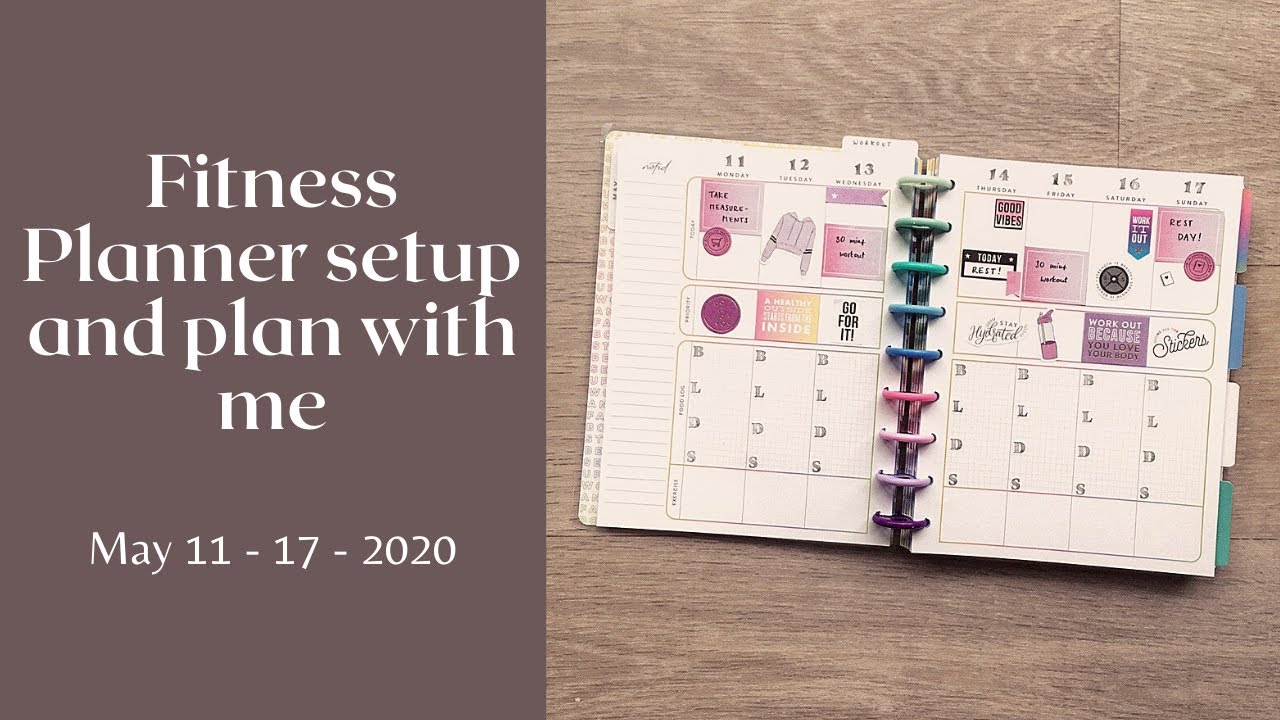 Happy Planner Fitness planner setup + plan with me: May 11 - 17 - YouTube