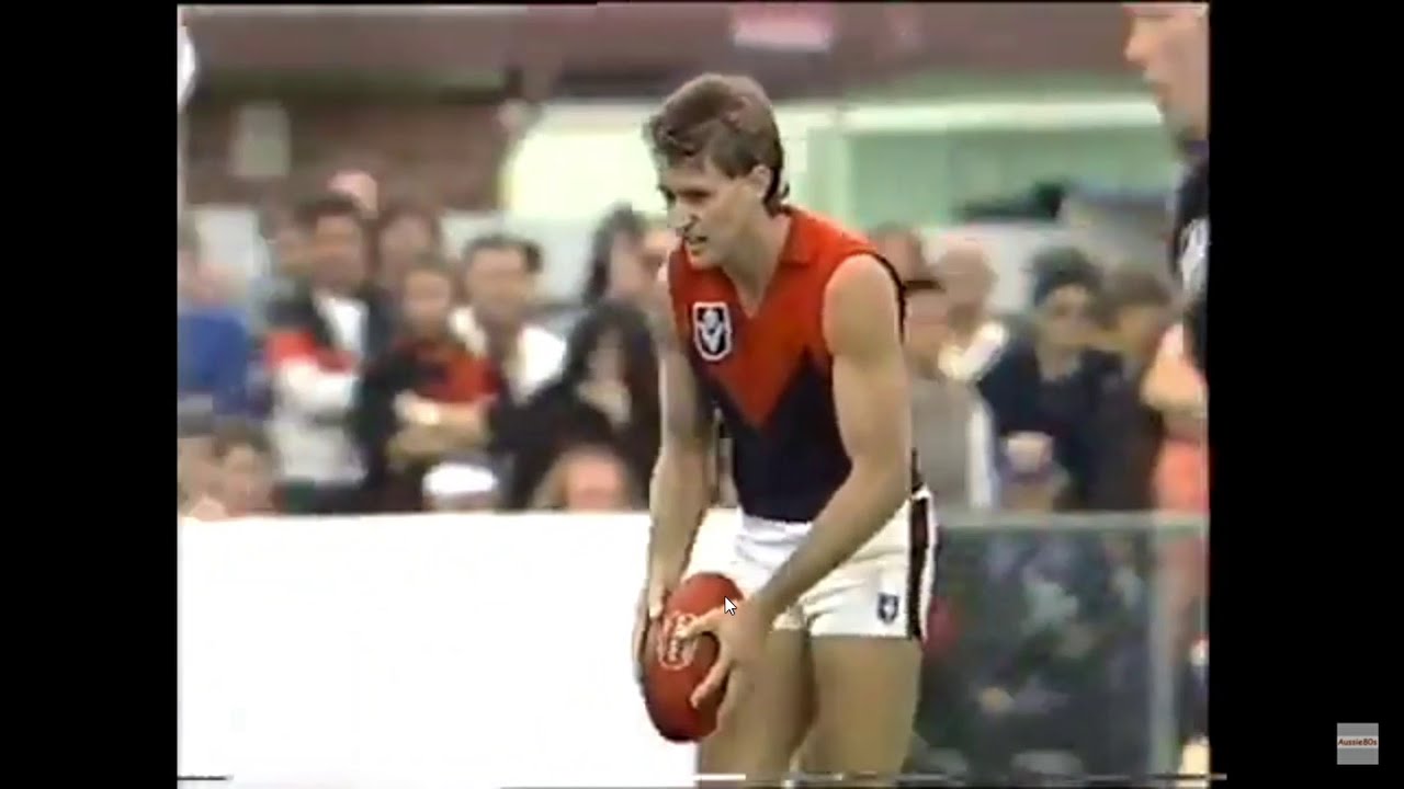 HUGE GOAL Alan Johnson Melbourne VS Essendon at Windy Hill 1989 VFL ...
