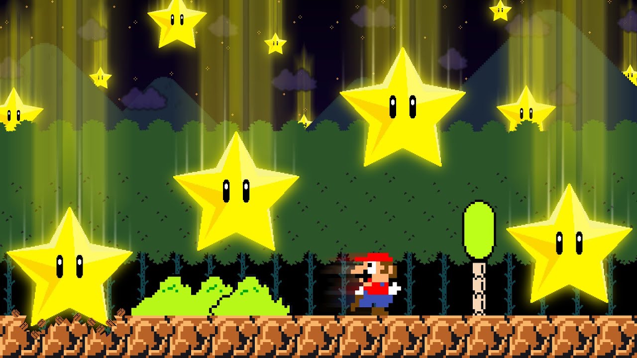 Super Mario Bros., but It's Raining Super Stars... - YouTube