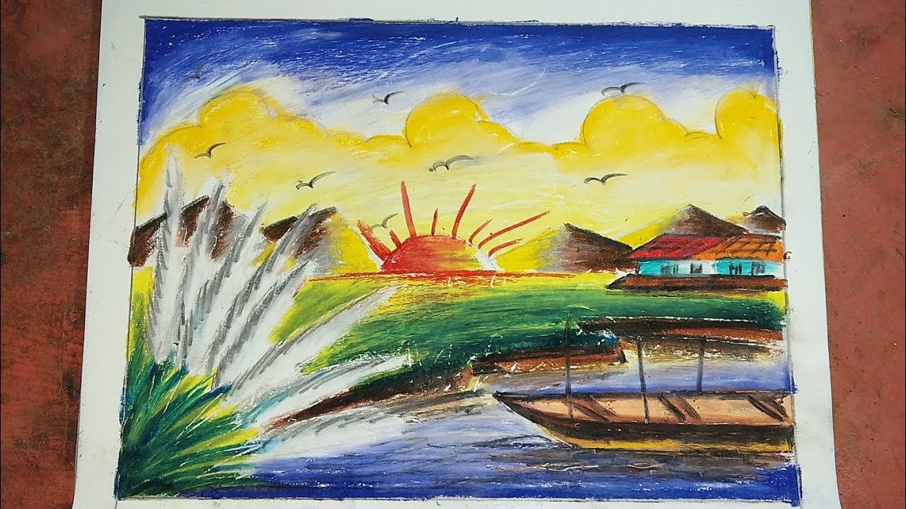 How to draw beutiful scenary darwing for kids step by step - YouTube