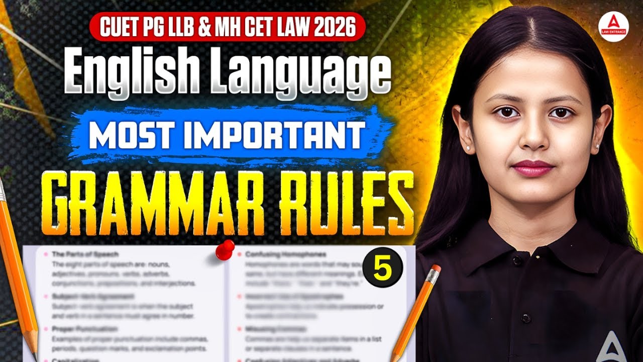 CUET PG LLB 2026 English Preparation | Most Important Grammar Rules ...