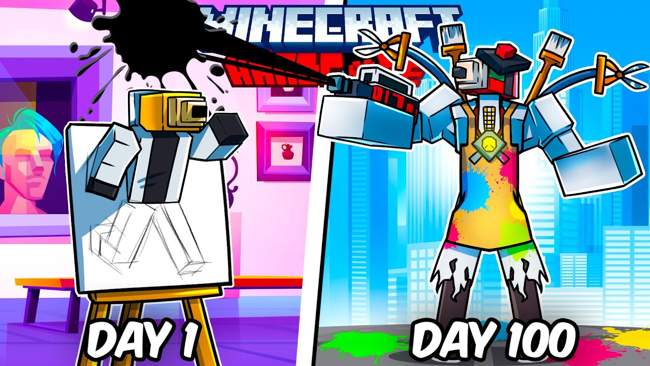 I Survived 100 Days as a PENCILMAN in Hardcore Minecraft! - YouTube