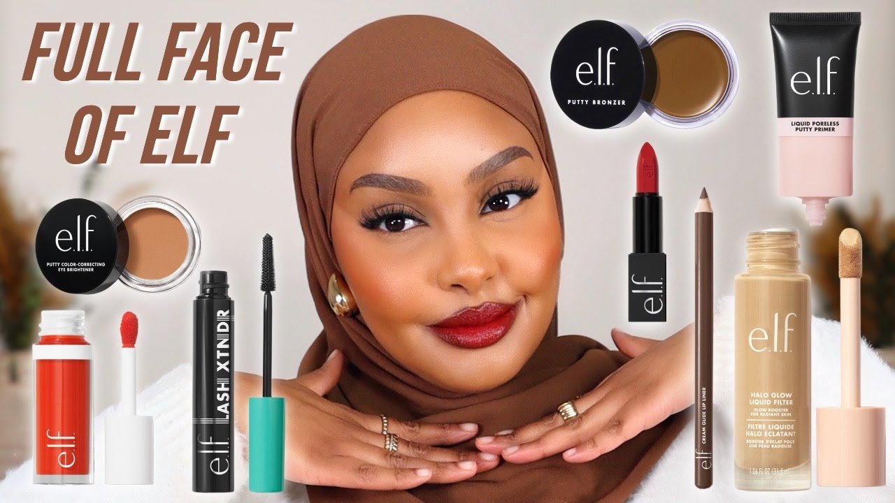 Full Face Friday (using elf cosmetics) | Glowing Skin + Red Lip ️ - YouTube