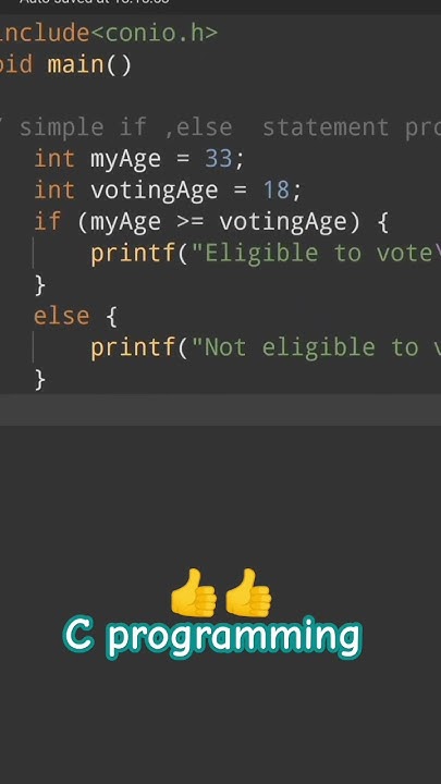 Simple if-else statement program 🥰🥰👍 # c program #shorts - YouTube