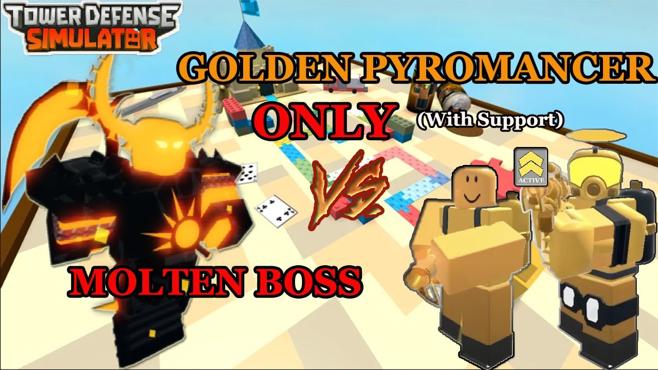 Solo Golden Pyromancer Only [With Support] VS Molten Mode || TOWER ...