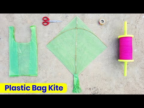 How to make plastic bag kite , patang kese banate hai , flying homemade kite