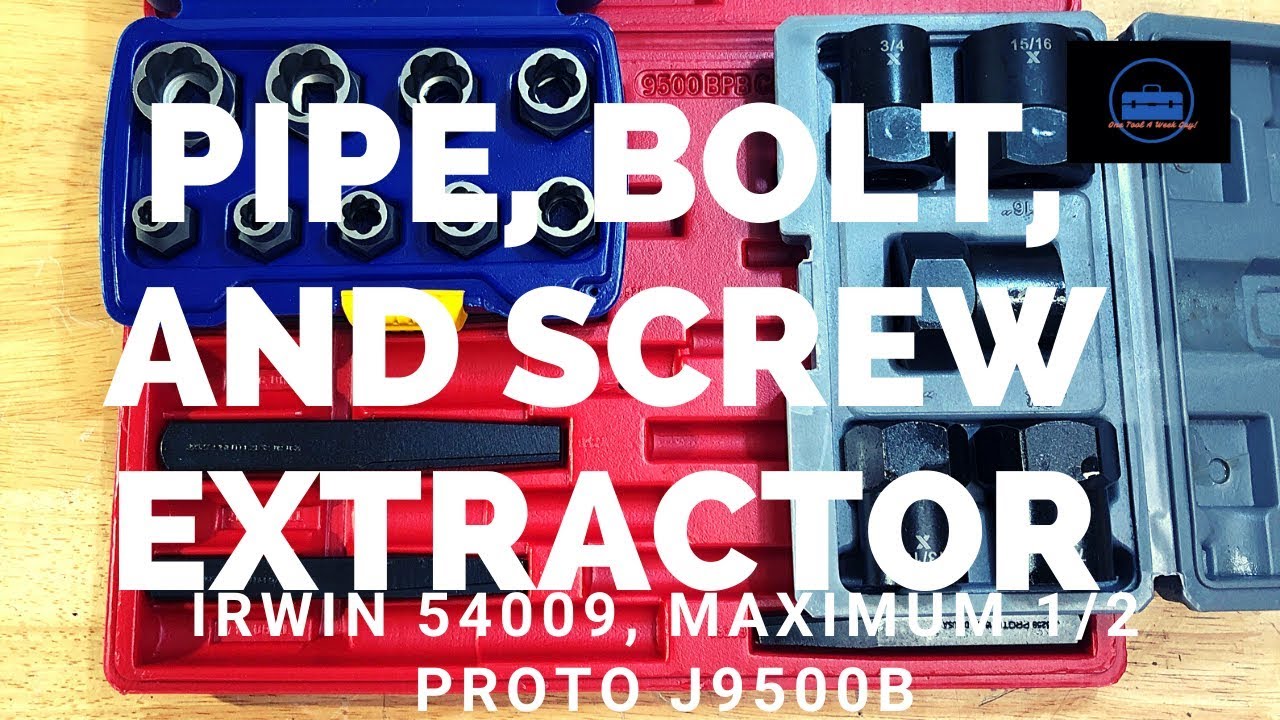 Pipe, Bolt, and Screw Extractor Set (Irwin 54009, Maximum 1/2" Set ...