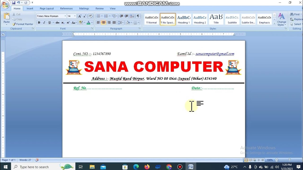 How To Make Letterhead Design in Ms Word || Letter Pad Design in Ms ...