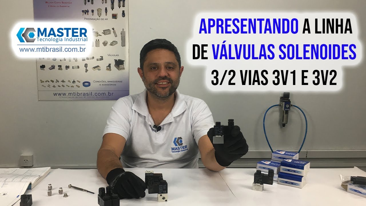 Válvula Pneumática Solenoide 3/2 (3 portas e 2 vias) com ação direta ...
