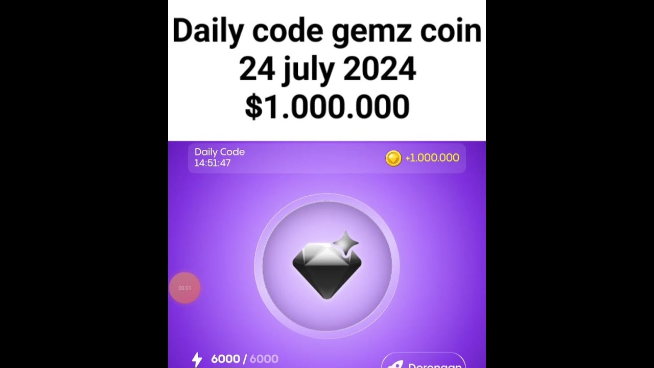 DAILY CODE GEMZ COIN 24 JULY 2024 TODAY - YouTube